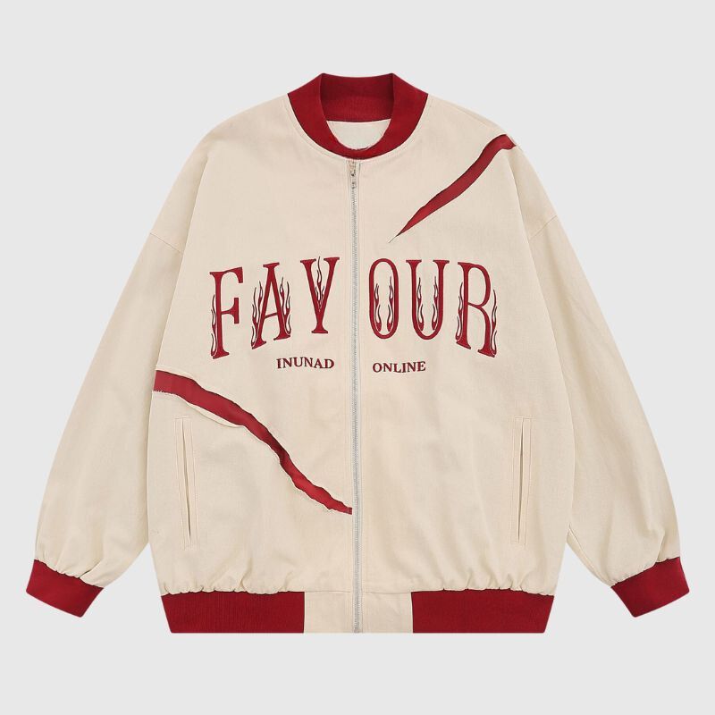 Contrast Baseball Jacket – OLUOLIN