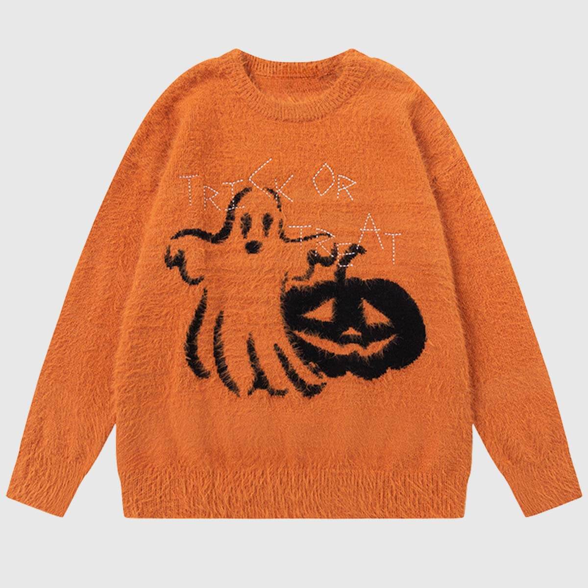 Spooky Halloween Ghost and Pumpkin Knit Sweater – Perfect for October ...