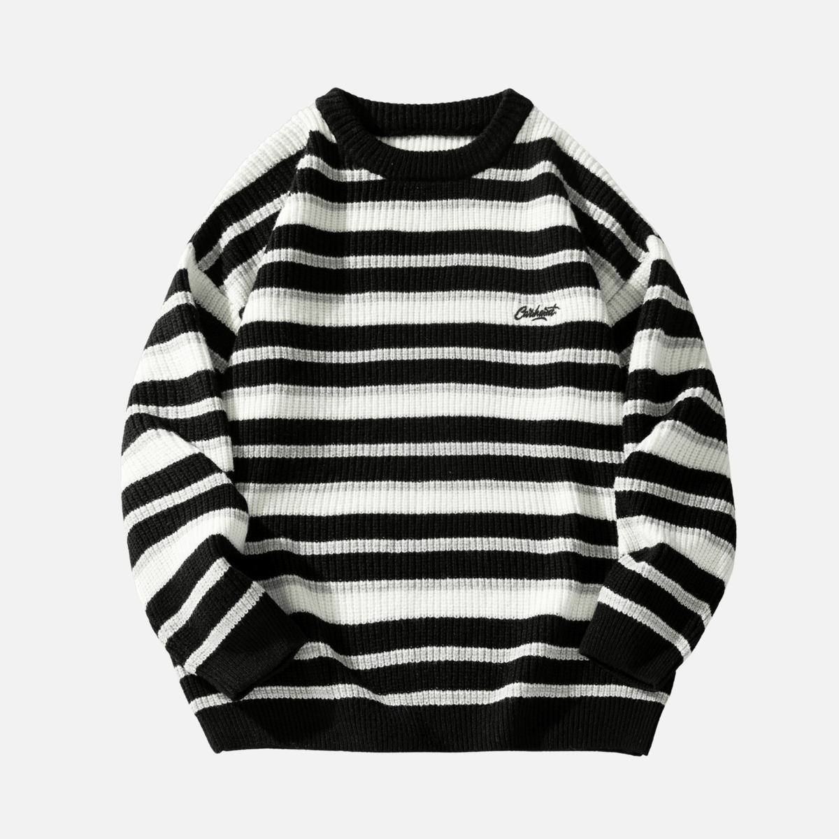 Striped Heavy Knit Sweater – OLUOLIN