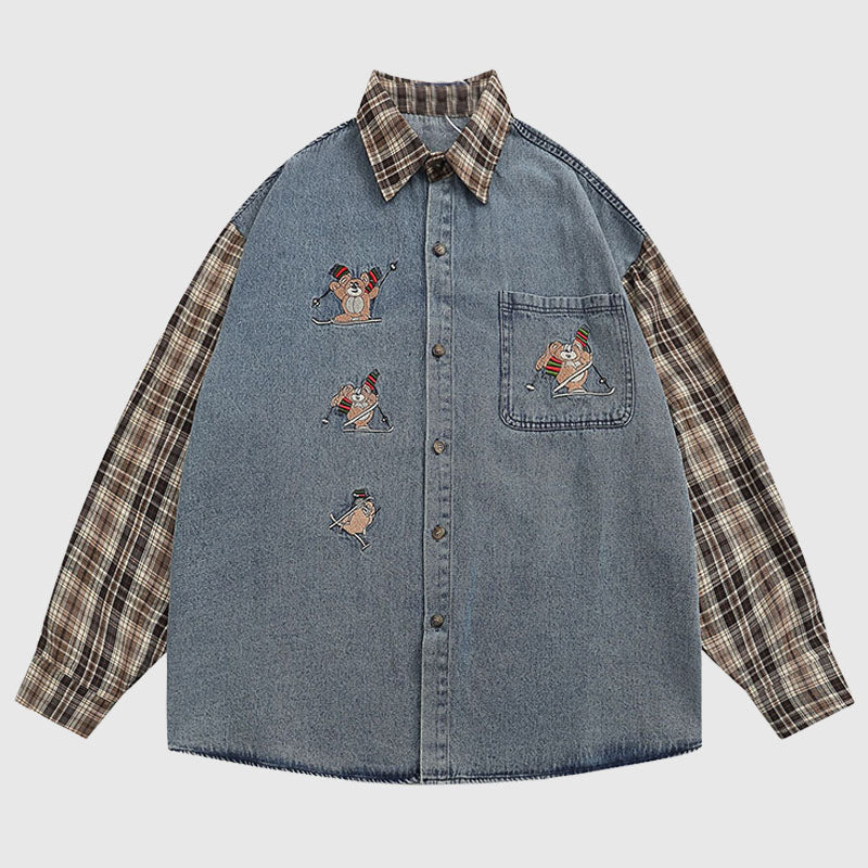 Vintage Plaid Patchwork Shirts – OLUOLIN