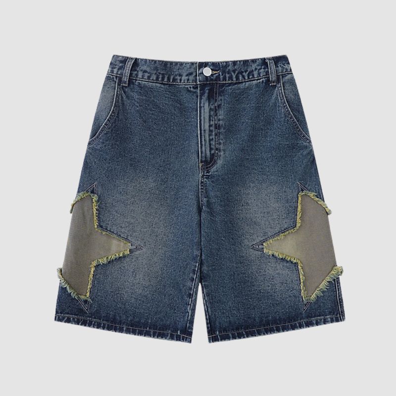 Star Patch Denim Shorts – OLUOLIN