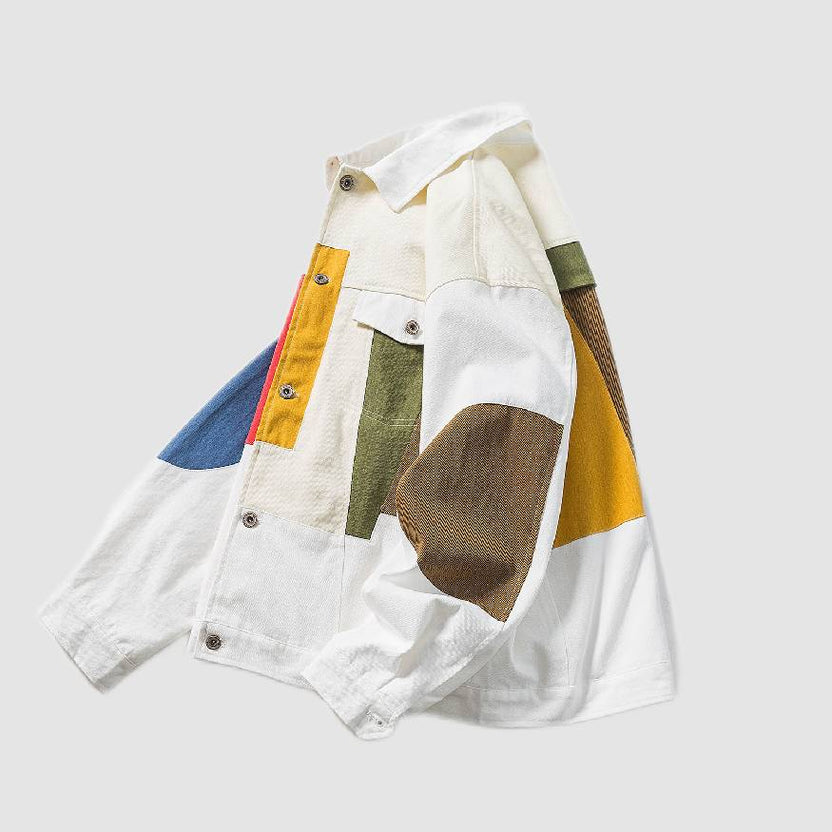 Contrast Patchwork Jacket – OLUOLIN