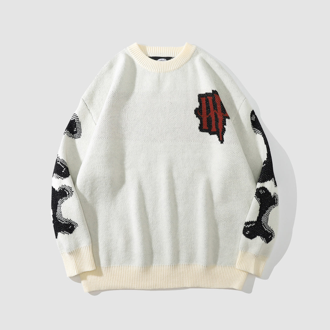 Skeleton Print Sweater – OLUOLIN